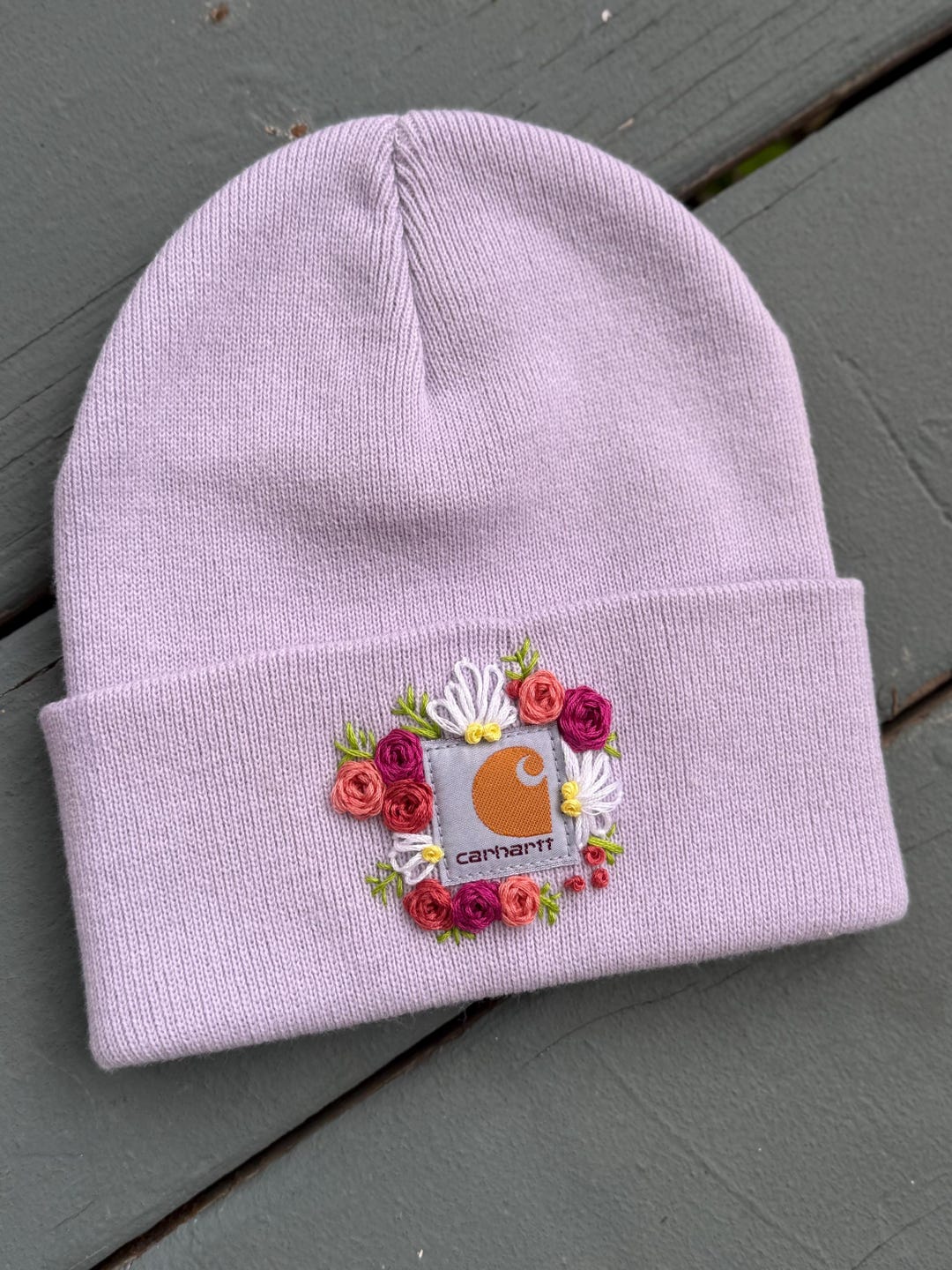 EMBROIDERED Beanie-hand Embroidered, Custom Beanie! - Etsy