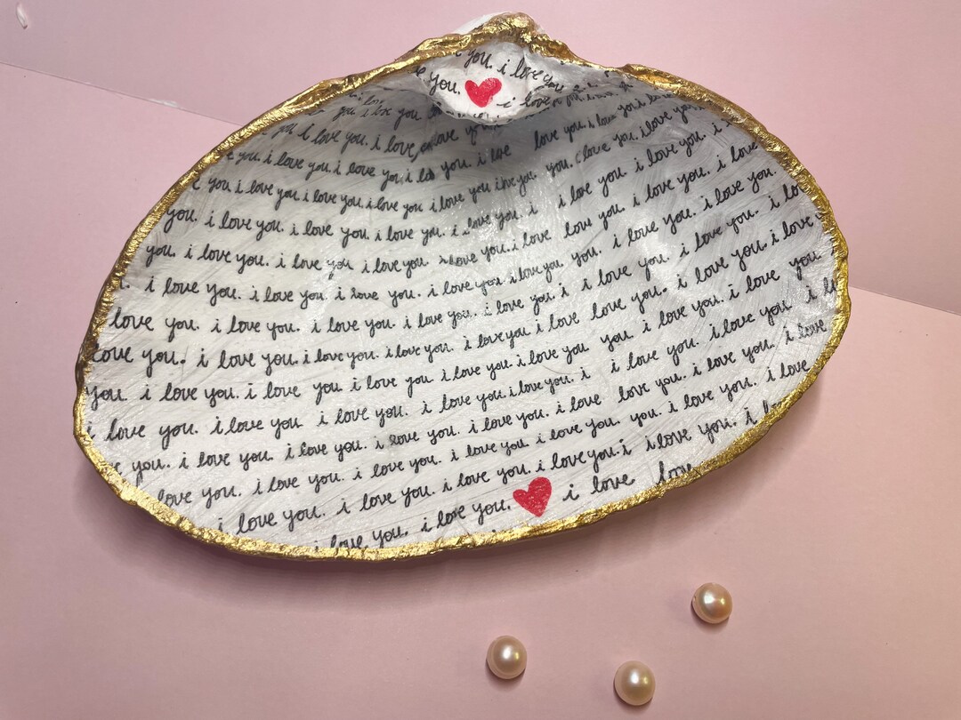 I Love You! Decoupage Clam Shell. - Etsy