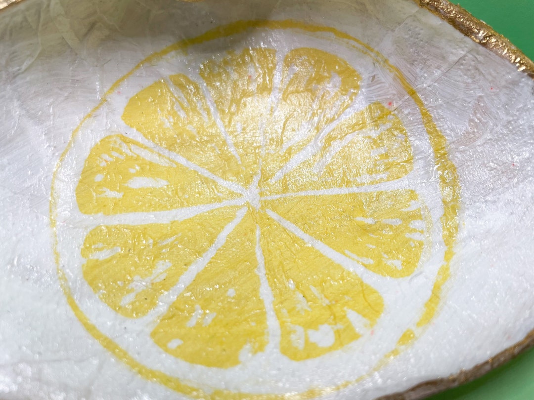 Lemon. Decoupage Clam Shell. - Etsy