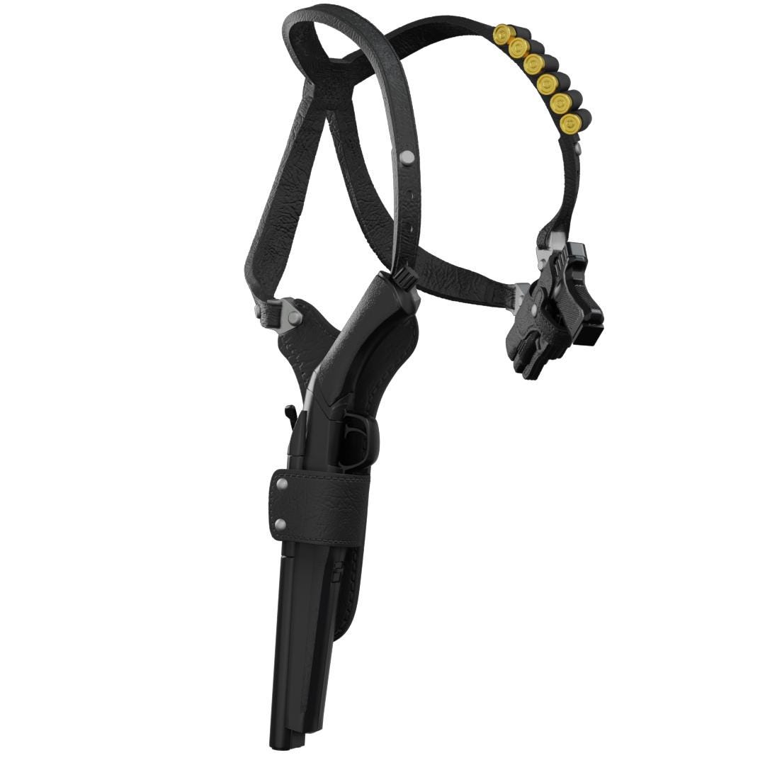 TOY 1/12 Scale Action Figure Chest Harness: Glock & Shotgun (leather ...