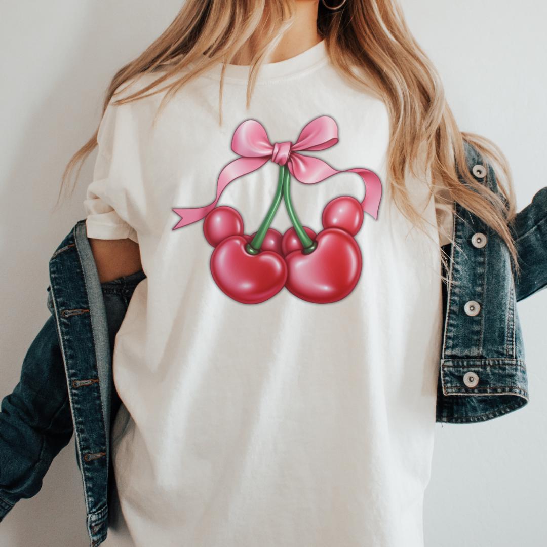 Coquette Bow Mickey Cherry Ears Png, Mickey Cherries Svg, Mickey Cherry ...