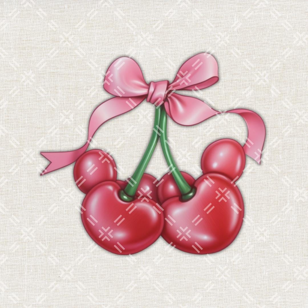Coquette Bow Mickey Cherry Ears Png, Mickey Cherries Svg, Mickey Cherry ...