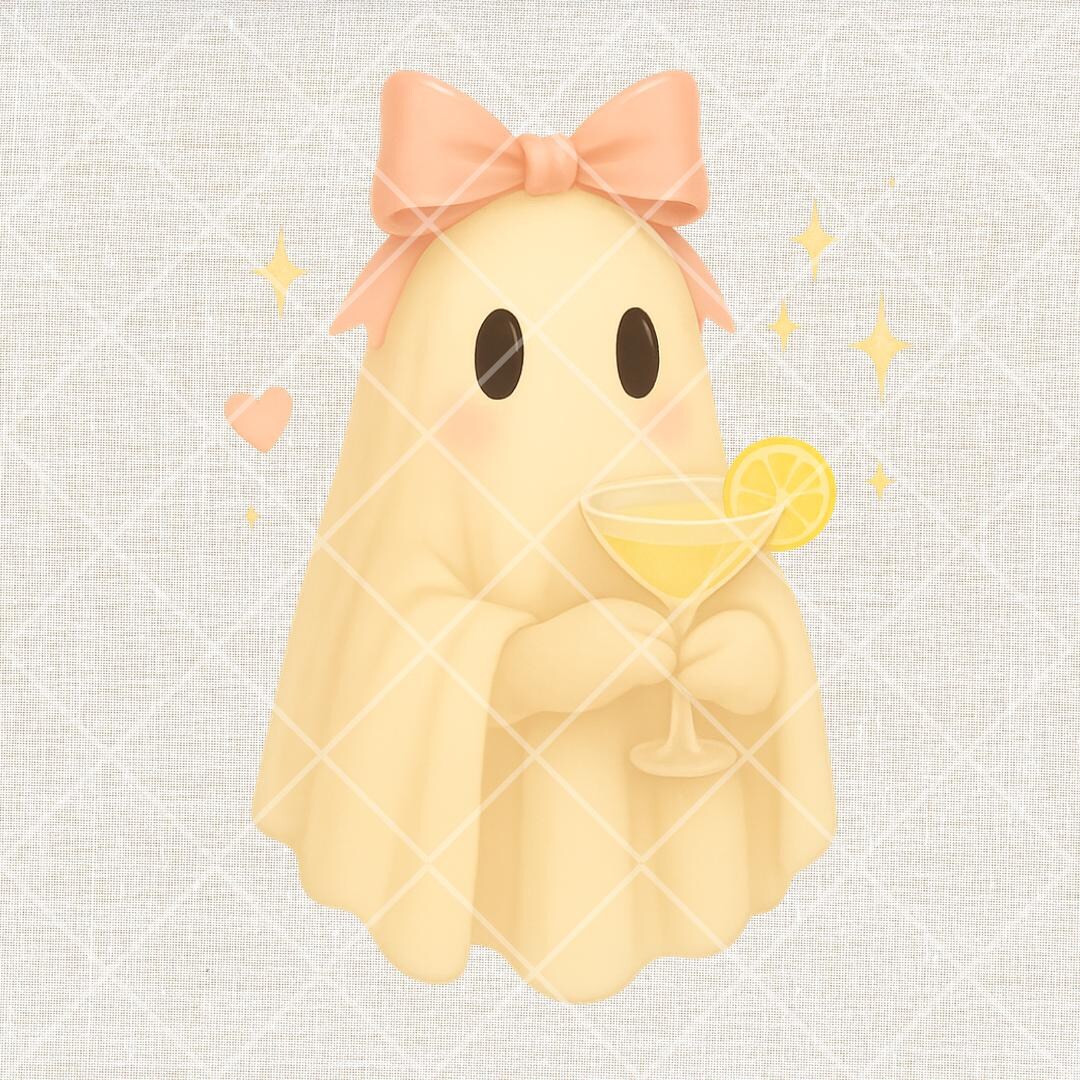 Lemon Drop Ghost Png, Cute Coquette Ghost Png, Fall Girly, Aesthetic ...