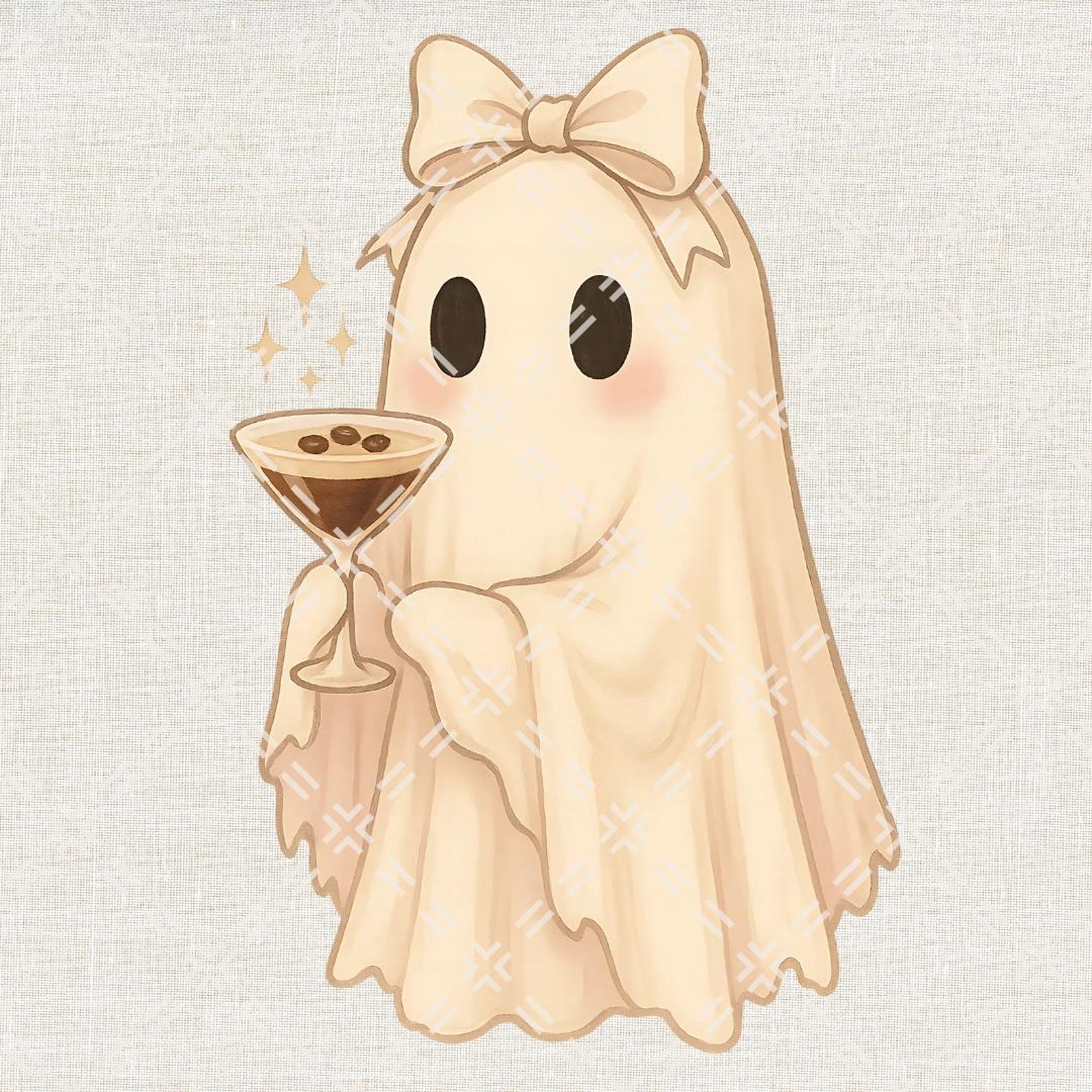 Cute Ghost Png, Espresso Martini Ghost, Coquette Ghost, Halloween Png ...