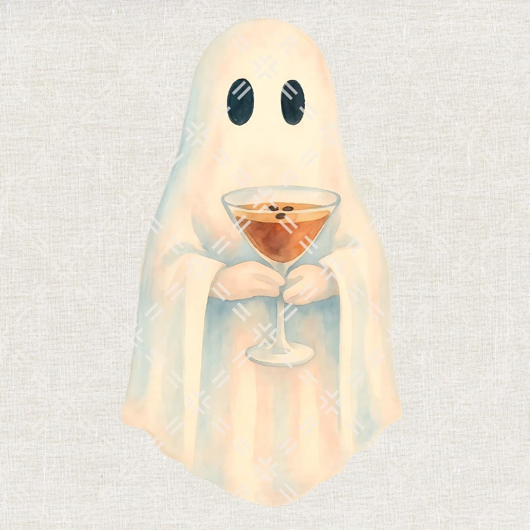 Espresso Martini Ghost PNG: Spooky Season Halloween Clipart (digital ...