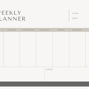 Calendar/ Weekly Planner Printable - Etsy