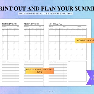 Summer Holiday Planner Travel Itinerary Journal Printable Travel ...