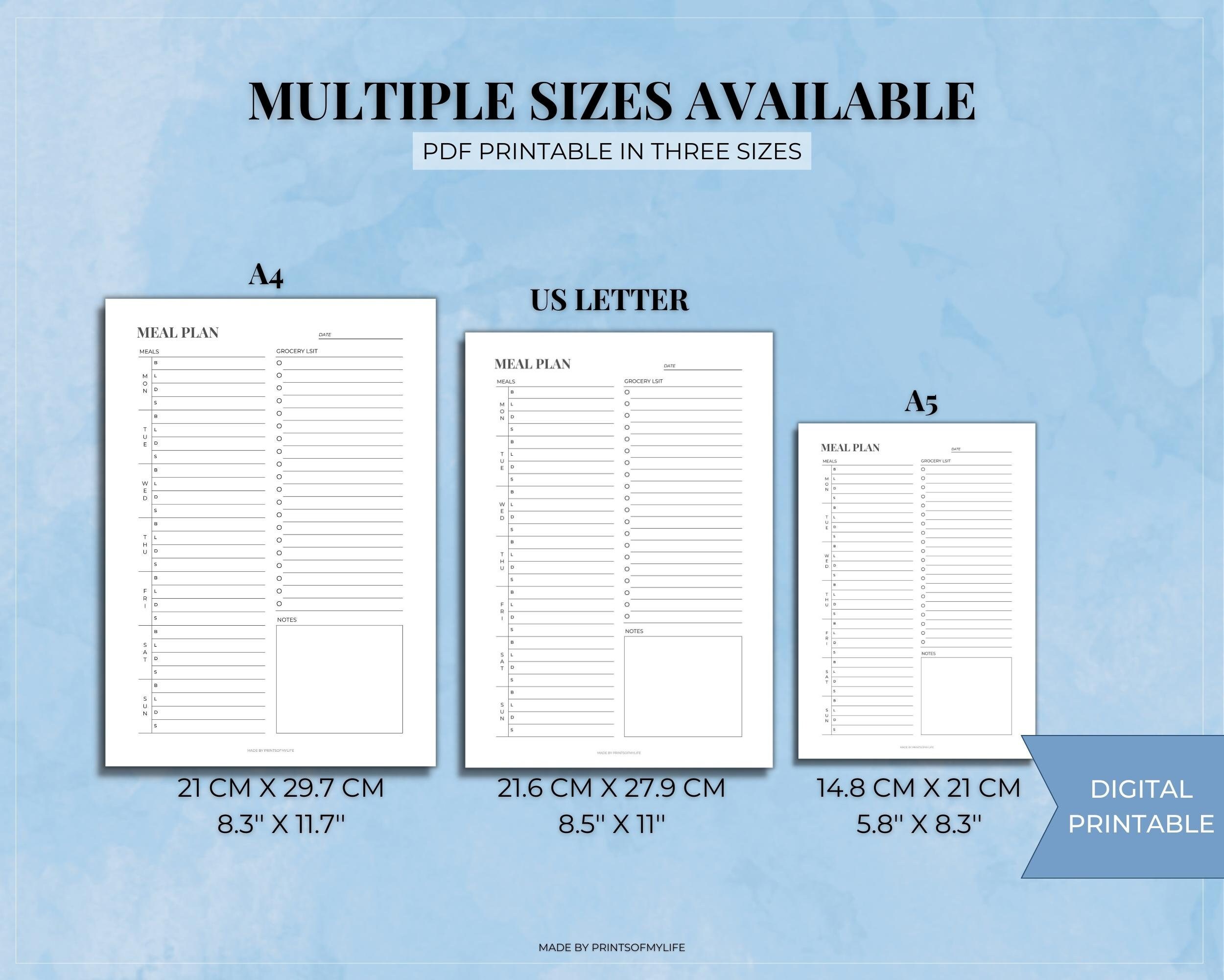 Meal Planner Notepad Weekly Menu Organizer Grocery List Printable Food ...