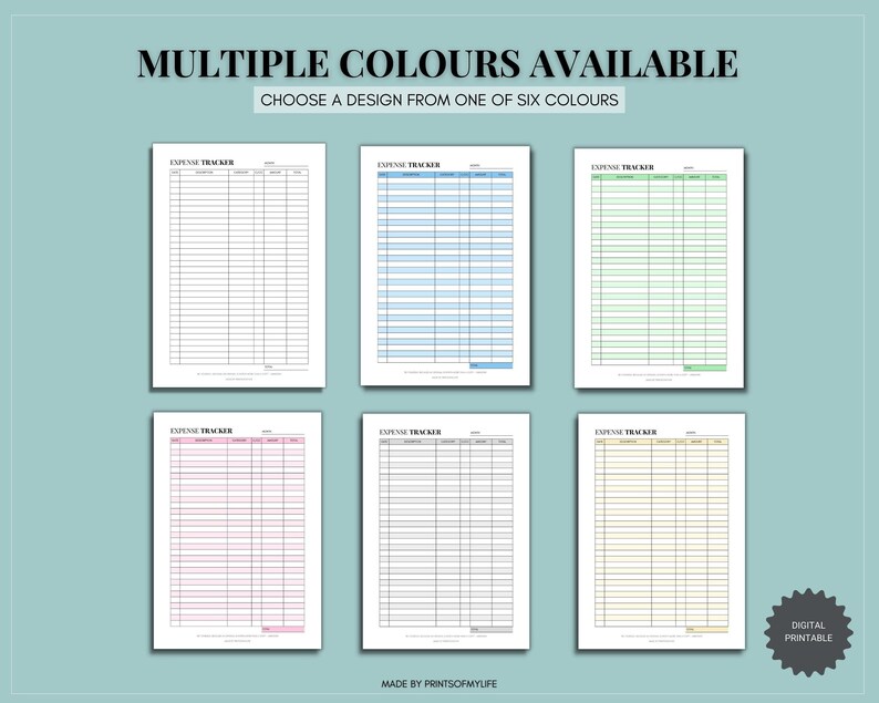 Expense Tracker Template Spending Tracker Journal Financial Budget ...