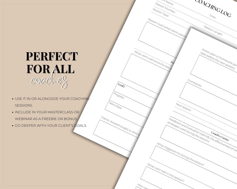 Coaching Planner Printable Digital Life Coach Journal Pages Wellness ...