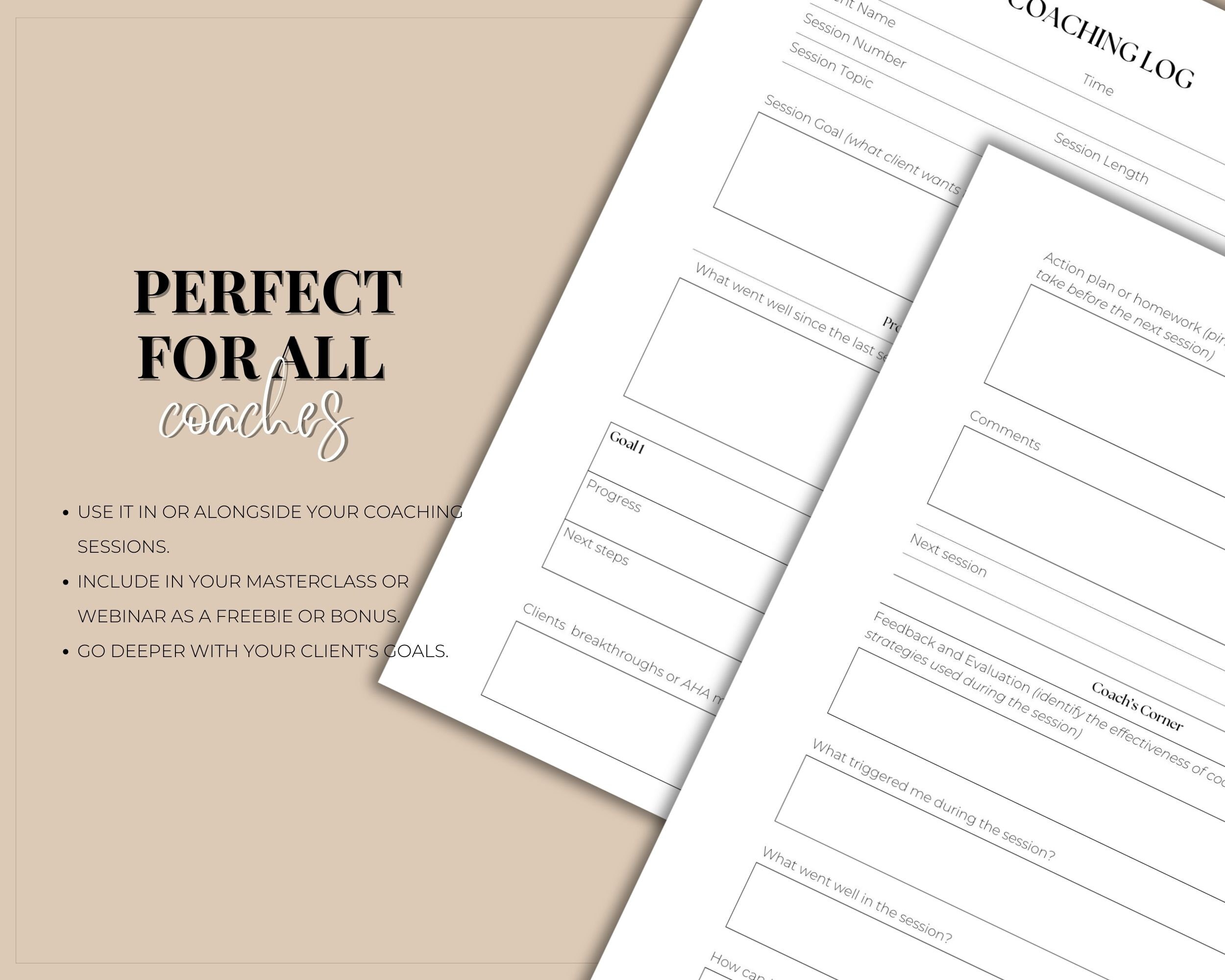 Coaching Planner Printable Digital Life Coach Journal Pages Wellness ...