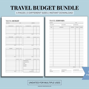 Vacation Budget Planner Family Expense Tracker Travel Spending ...