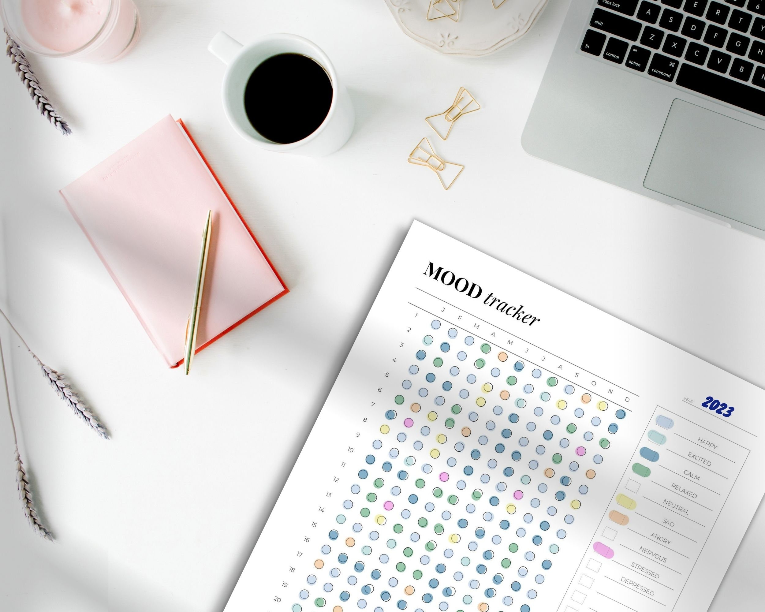 Mood Tracker Printable Mood Planner Inserts Monthly Anxiety Tracker ...