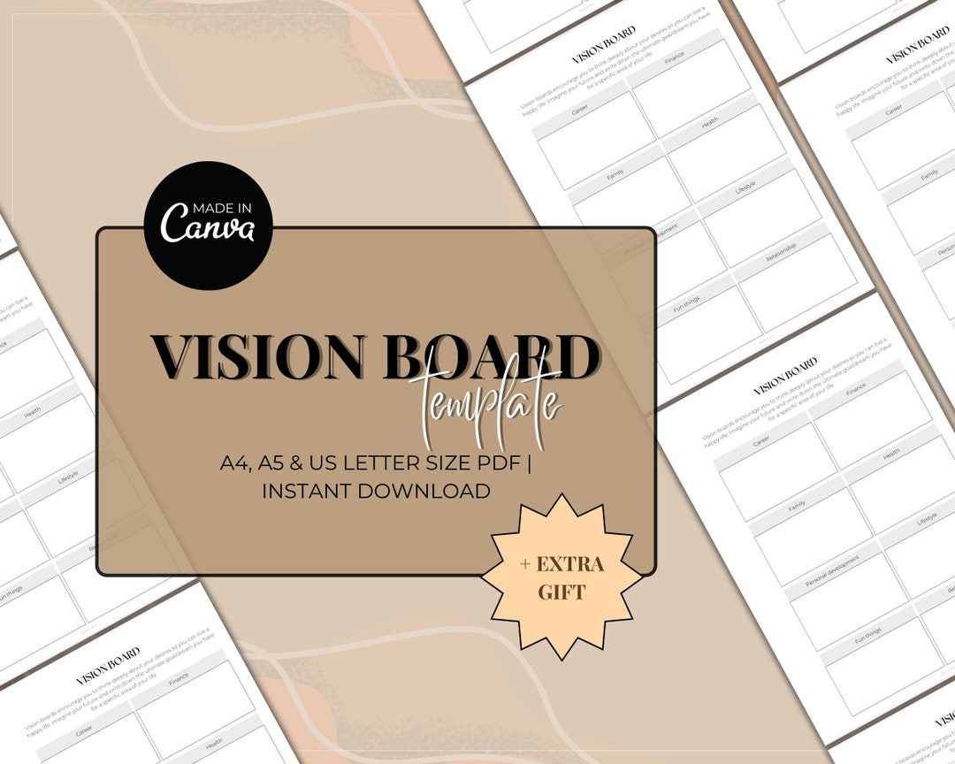 Ultimate Vision Board Printable Kit Dream Goal Manifestation Planner ...