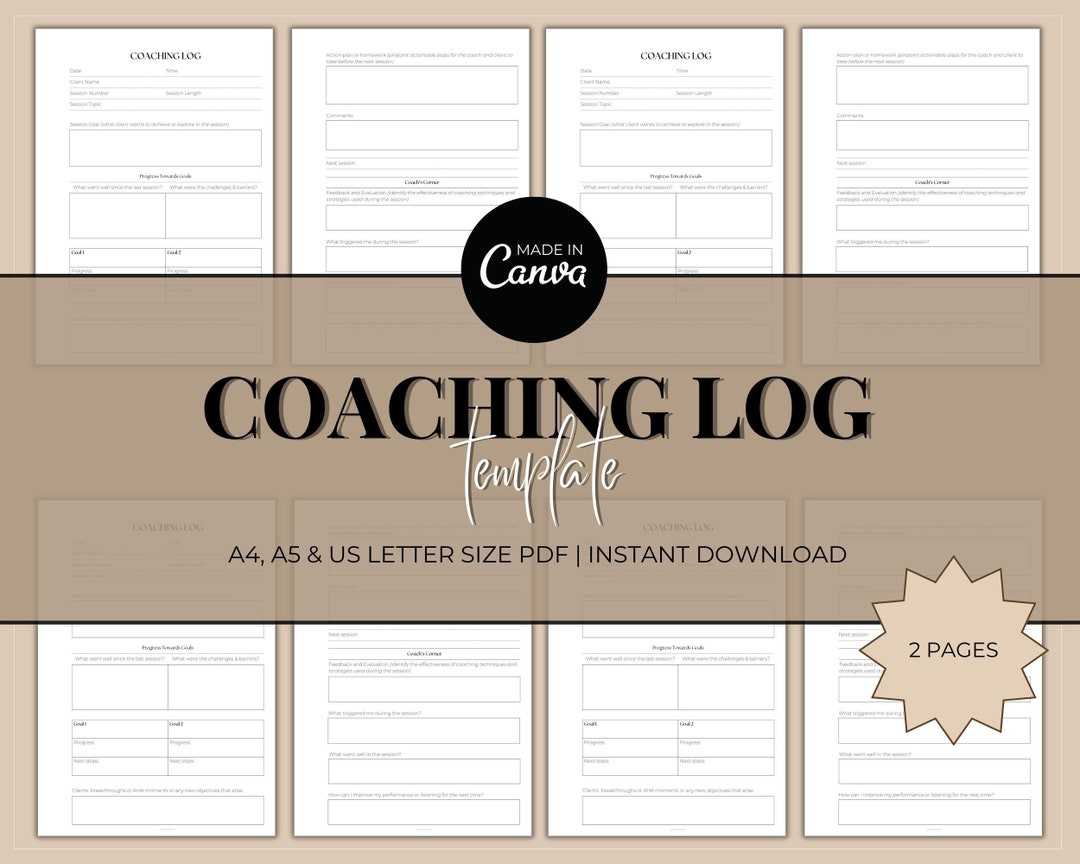 Coaching Planner Printable Digital Life Coach Journal Pages Wellness ...
