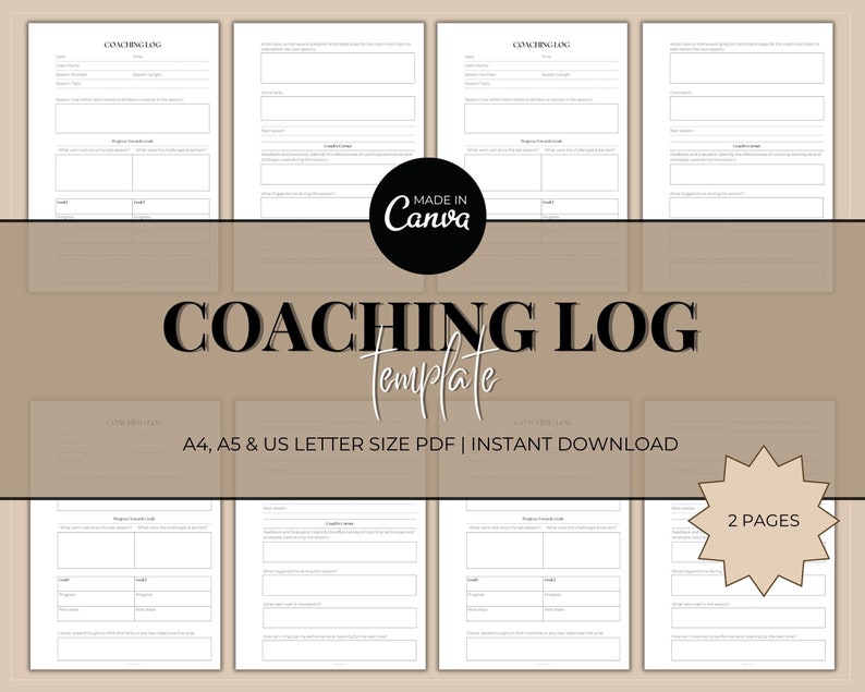 Coaching Planner Printable Digital Life Coach Journal Pages Wellness ...