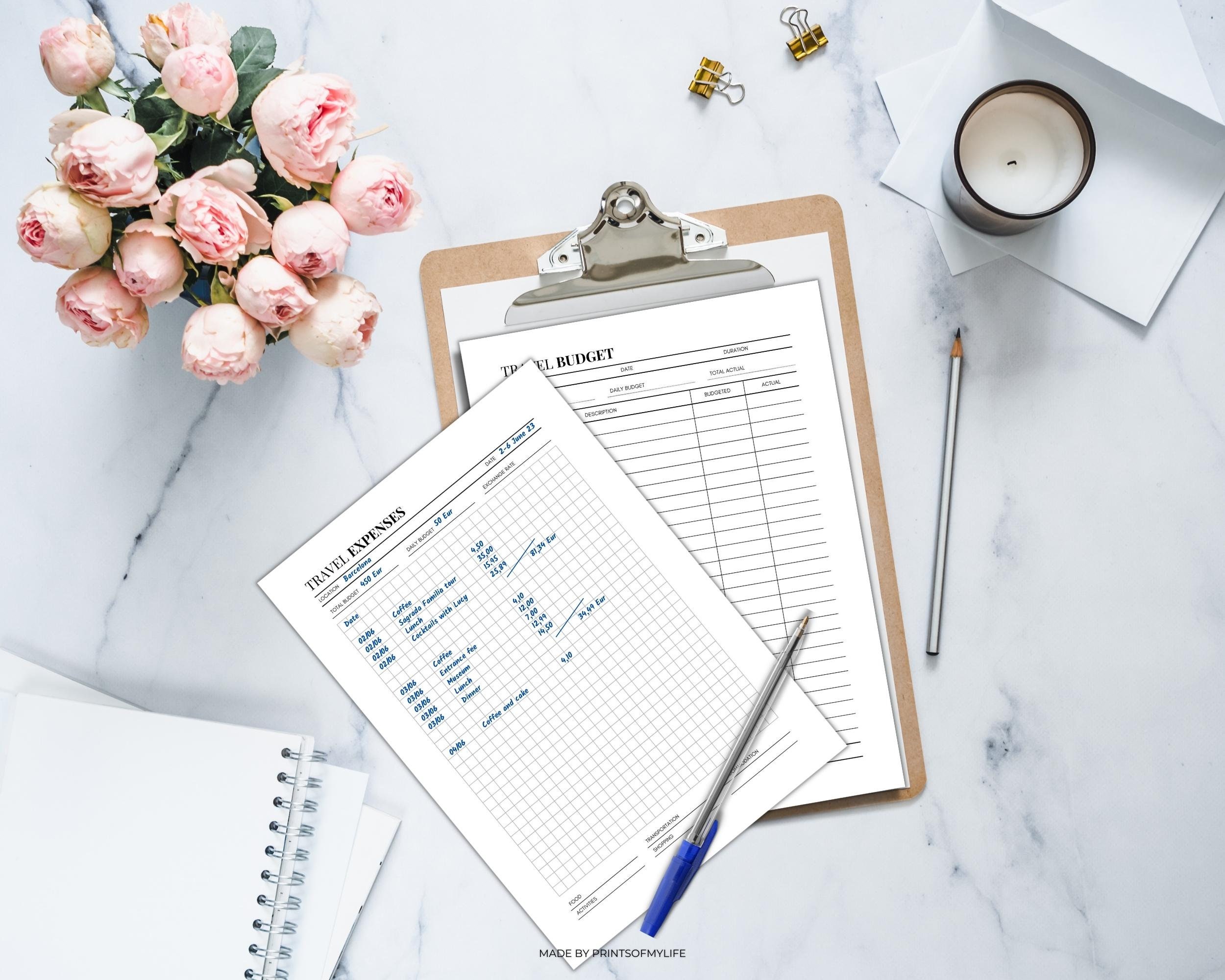 Vacation Budget Planner Family Expense Tracker Travel Spending ...