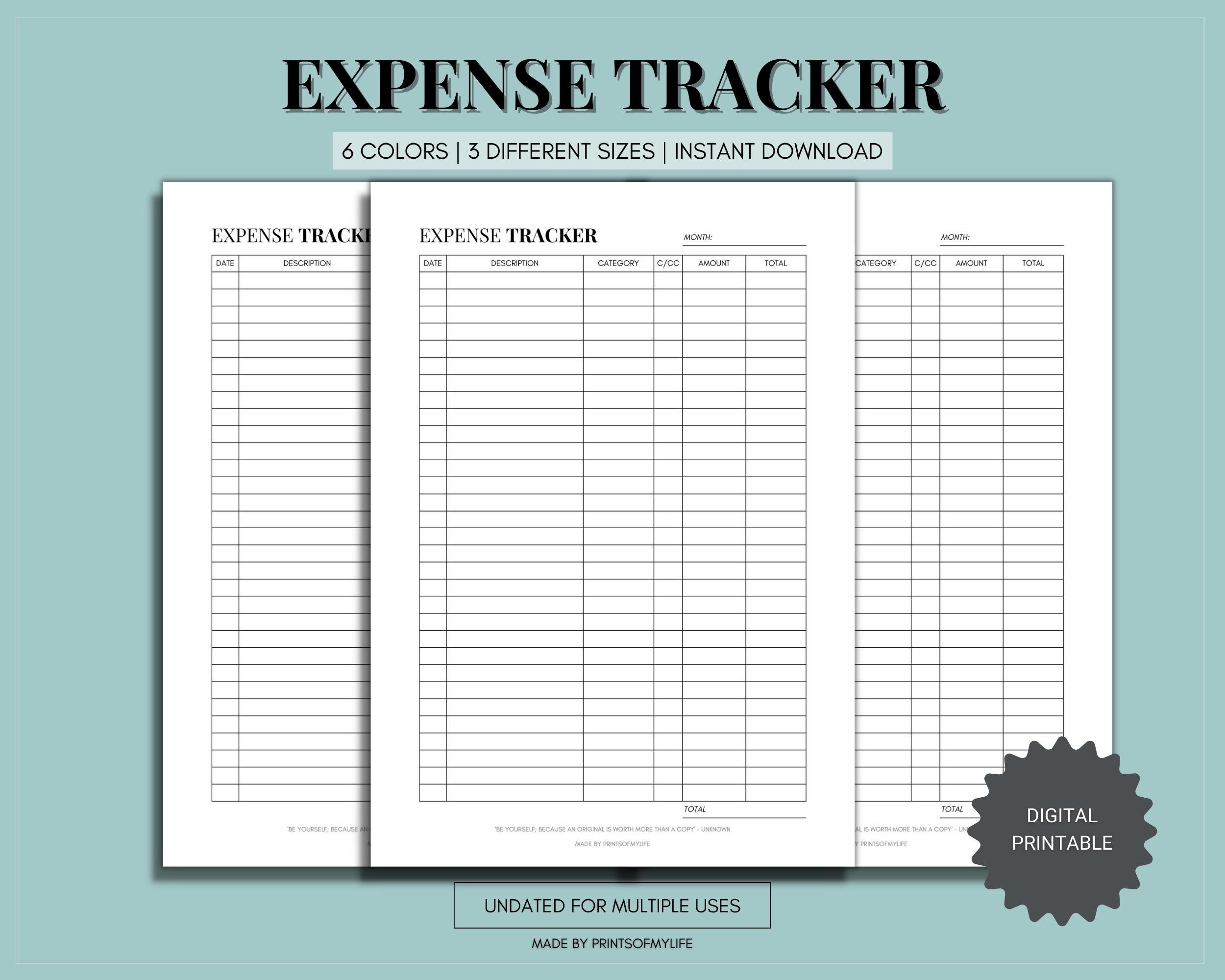 Expense Tracker Template Spending Tracker Journal Financial Budget ...