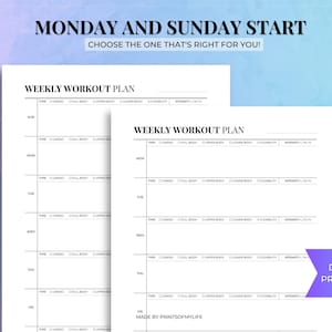 Printable Weekly Workout Planner: Organize and Optimize Your Fitness ...