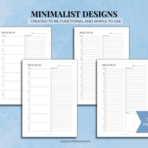 Meal Planner Notepad Weekly Menu Organizer Grocery List Printable Food ...