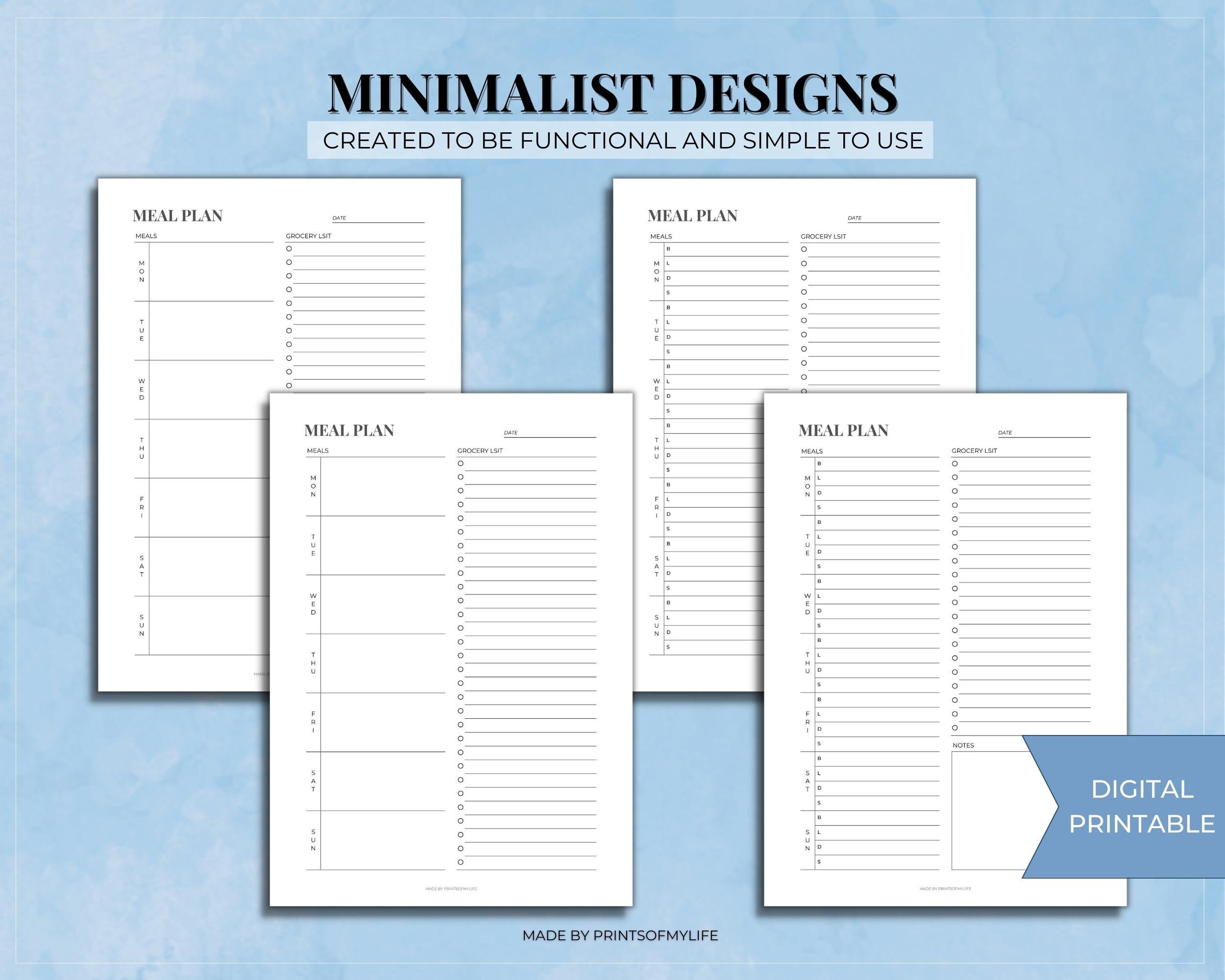 Meal Planner Notepad Weekly Menu Organizer Grocery List Printable Food ...