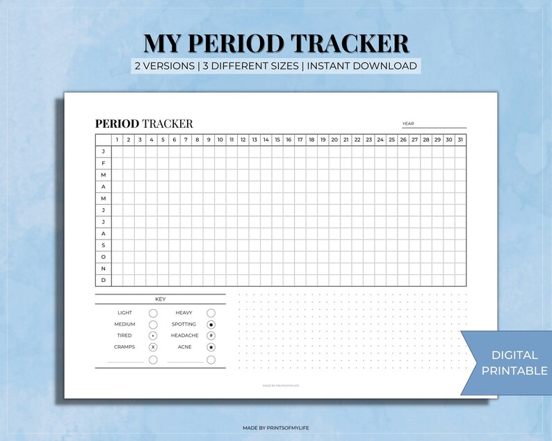 Period Tracker Printable Menstrual Cycle Length Journal - Etsy
