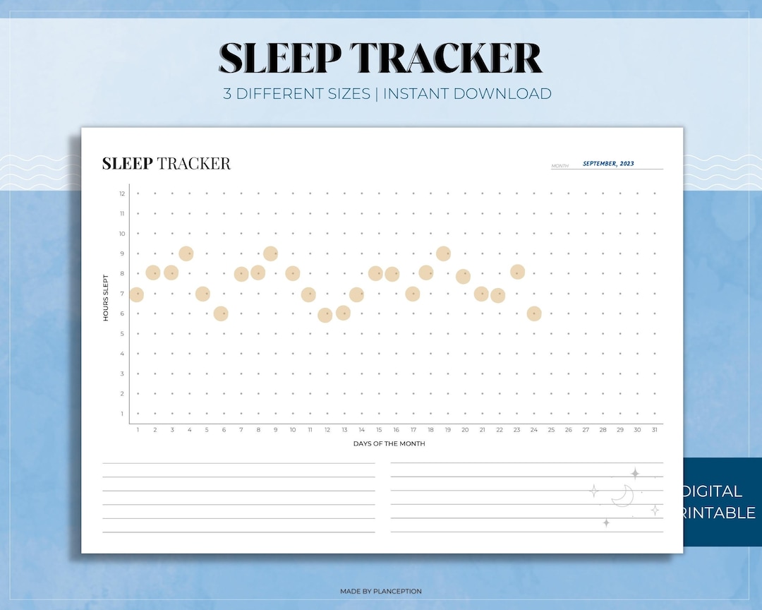Sleep Tracker Printable Monthly Sleep Log Sleep Quality Journal Sleep ...