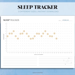 Sleep Tracker Printable Monthly Sleep Log Sleep Quality Journal Sleep ...
