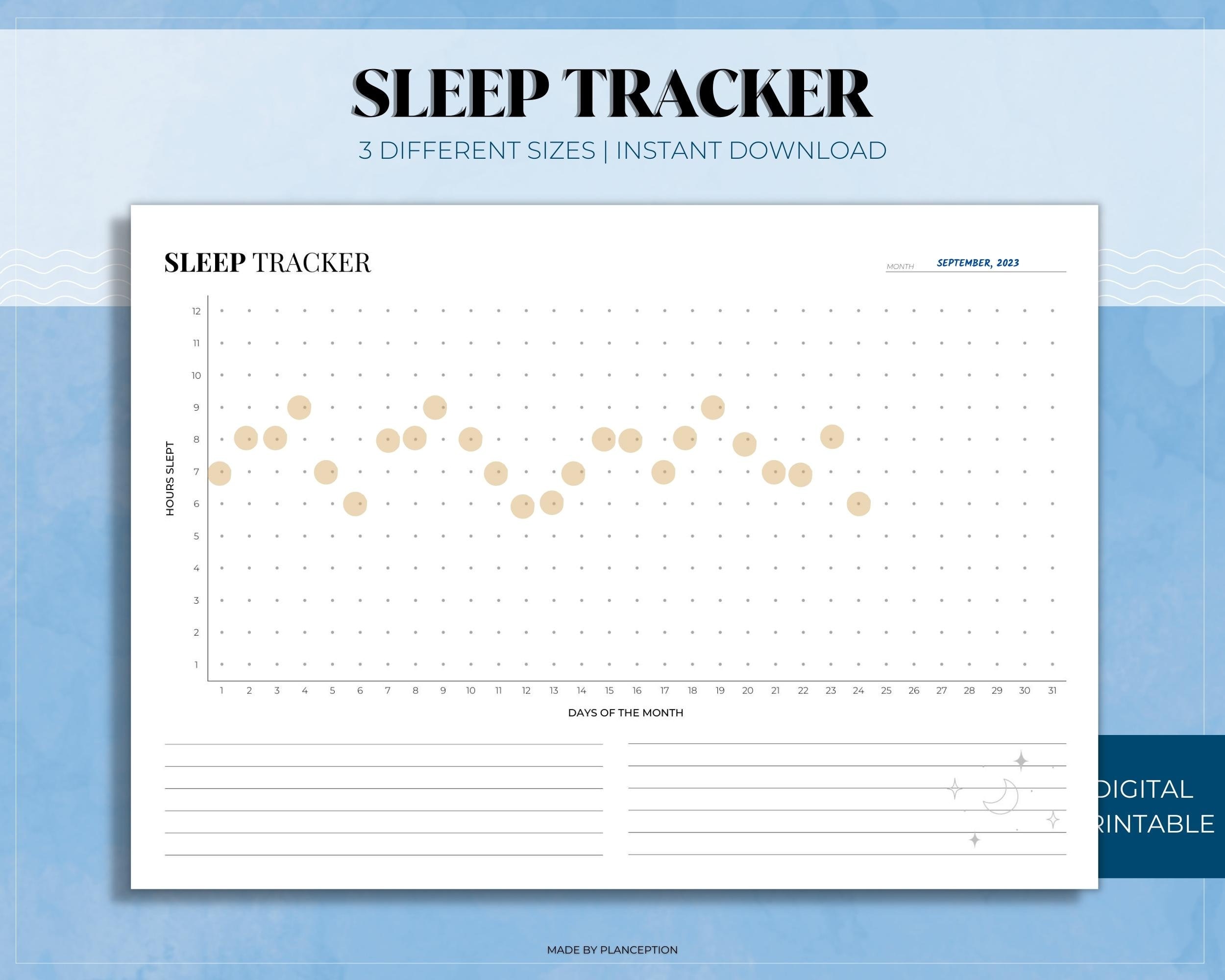 Sleep Tracker Printable Monthly Sleep Log Sleep Quality Journal Sleep ...