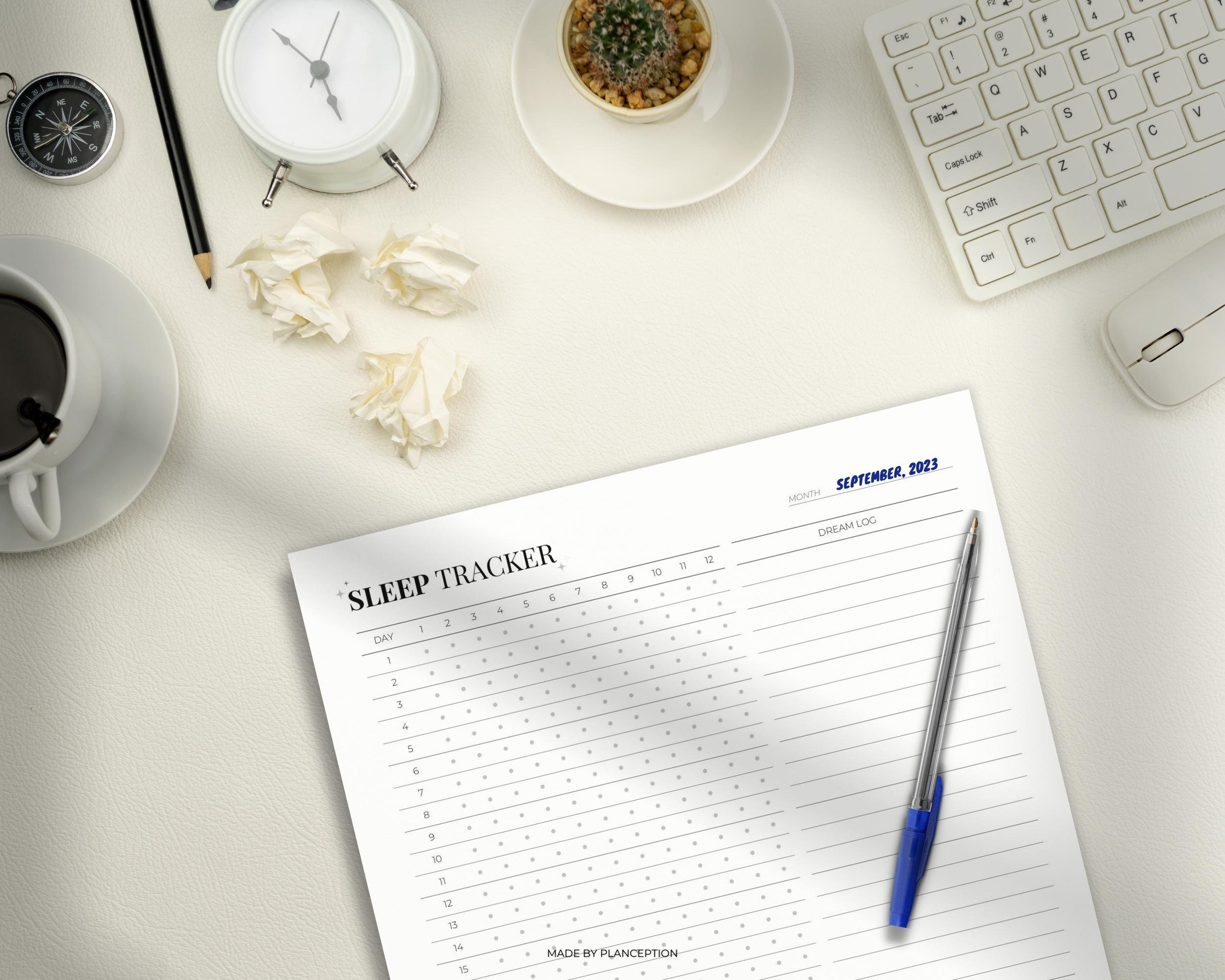 Daily Sleep Tracker Printable Night Sleep Log Sleep Quality Journal ...