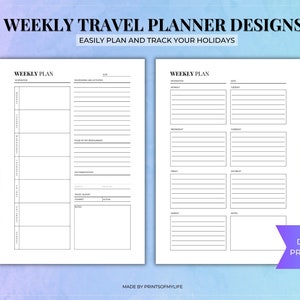 Summer Holiday Planner Travel Itinerary Journal Printable Travel ...