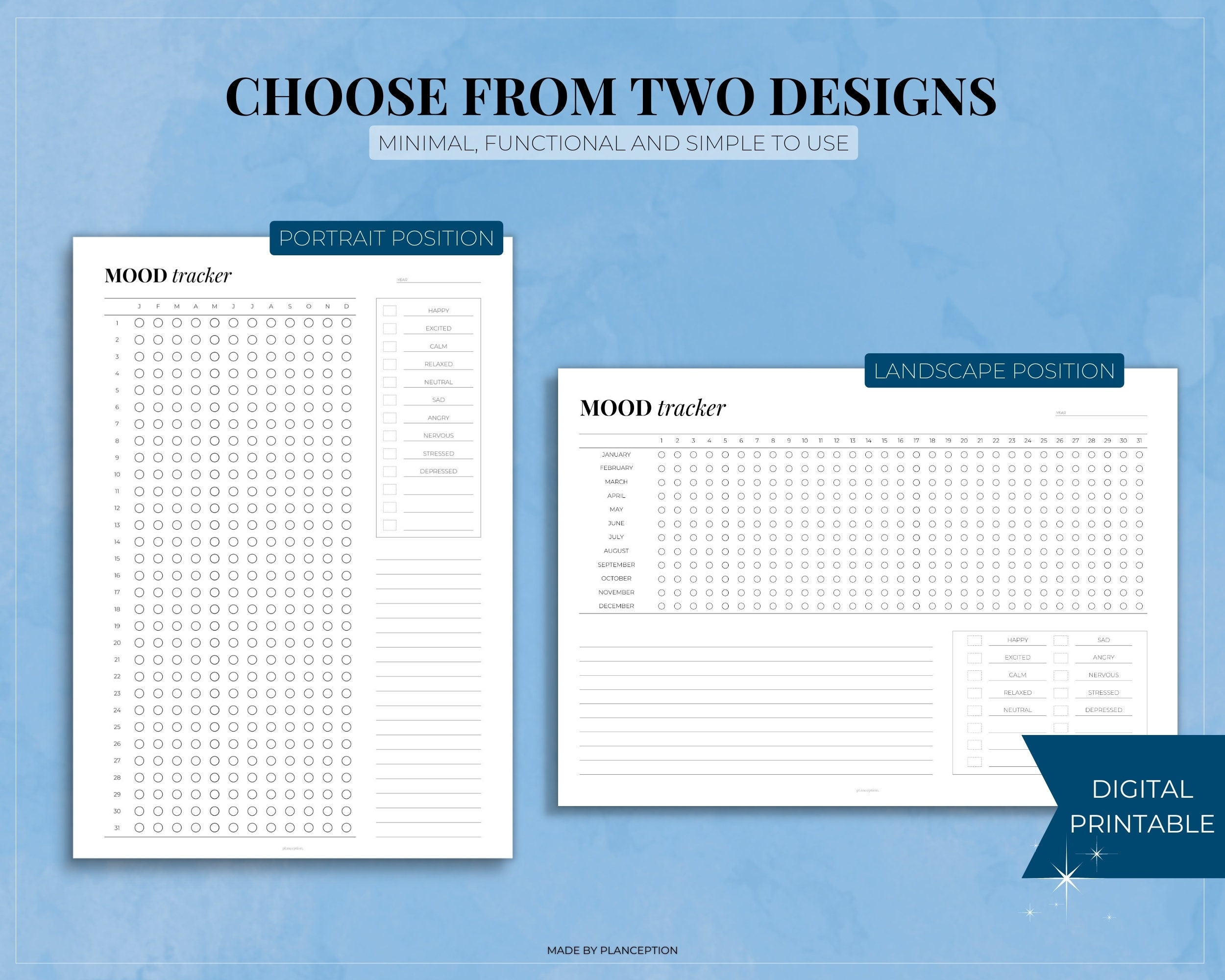 Daily Mood Tracker Monthly Mood Tracker Mood Tracker Printable - Etsy