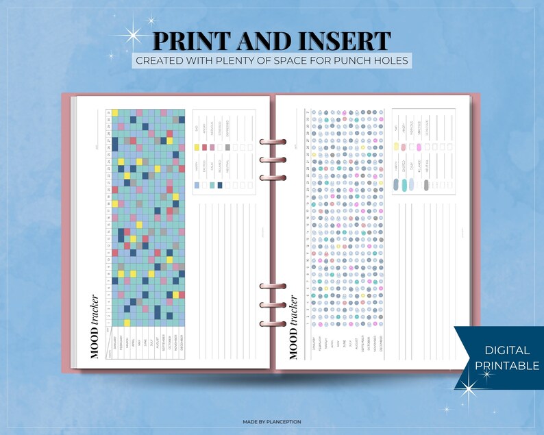 Mood Tracker Template Year Long Mood Tracker Printable Insert for ...
