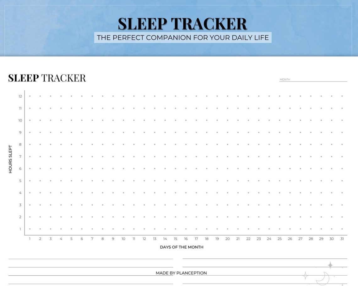 Sleep Tracker Printable Monthly Sleep Log Sleep Quality Journal Sleep ...