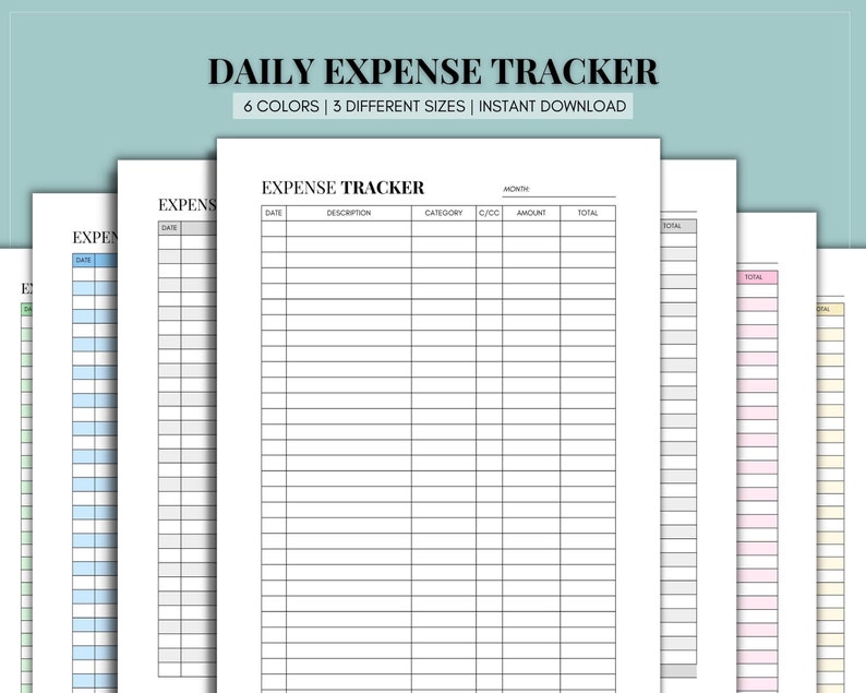 Expense Tracker Template Spending Tracker Journal Financial Budget ...