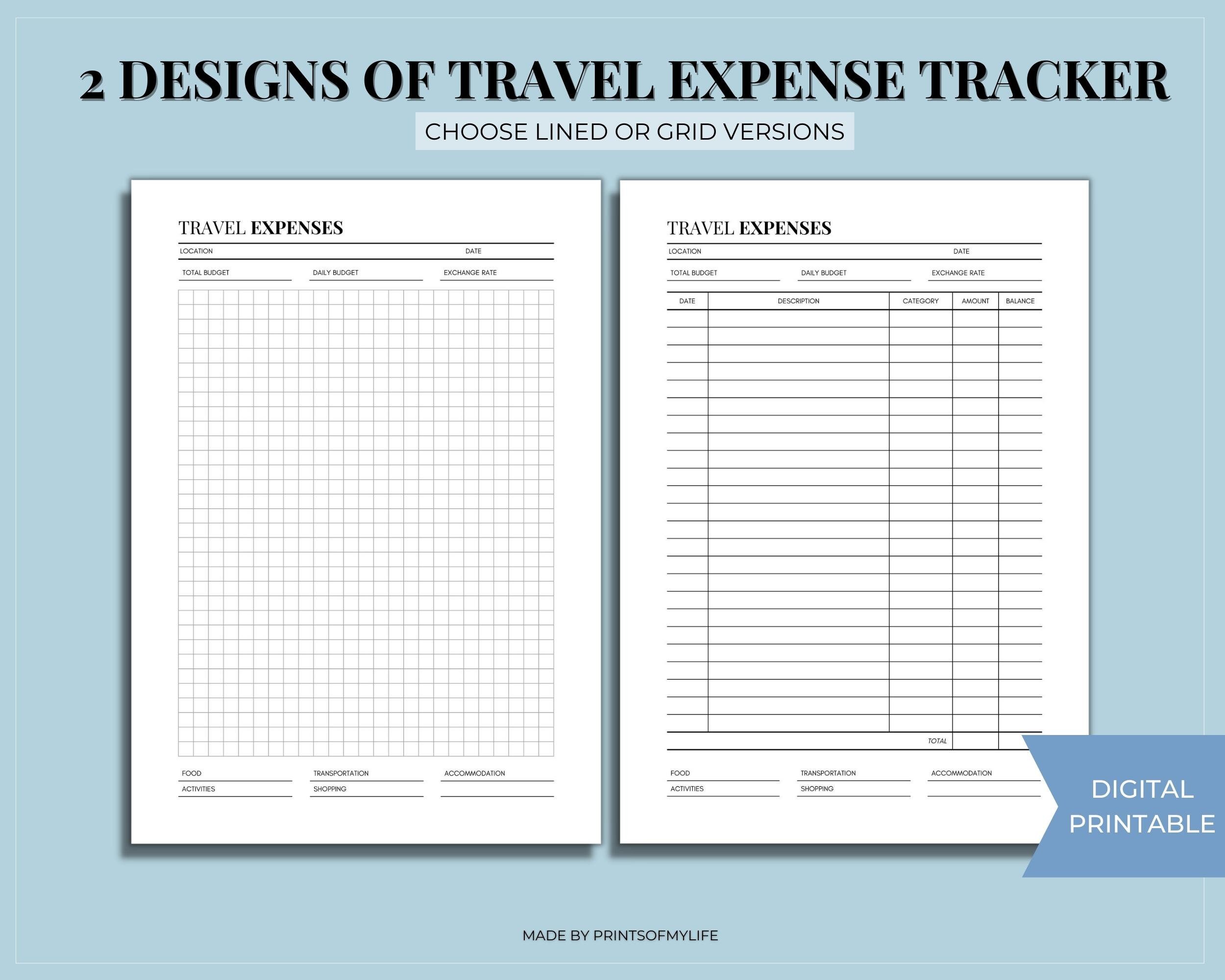 Vacation Budget Planner Family Expense Tracker Travel Spending ...