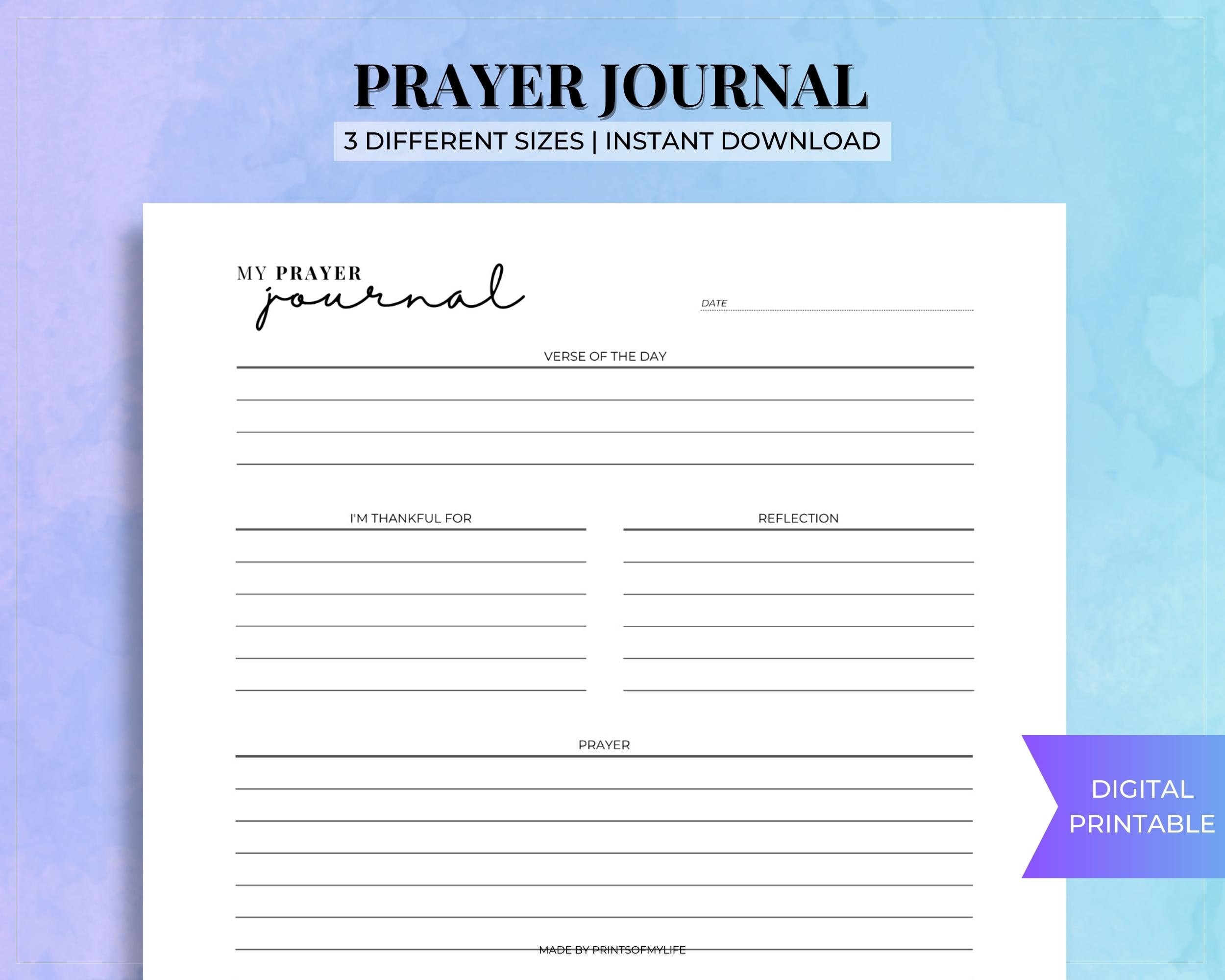 Prayer Journal Pages Daily Prayer Planner Prayer Notes Scriptures ...