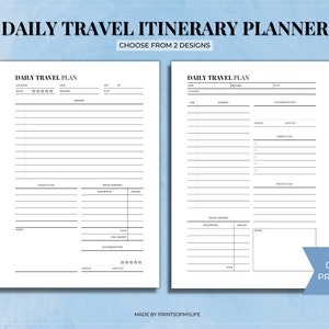 Travel Itinerary Planner Daily and Weekly Trip Schedule Summer Holiday ...