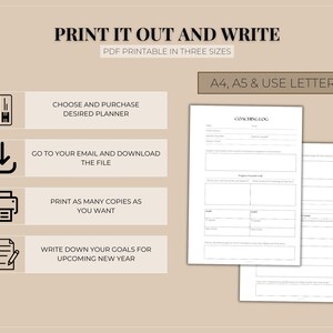 Coaching Planner Printable Digital Life Coach Journal Pages Wellness ...
