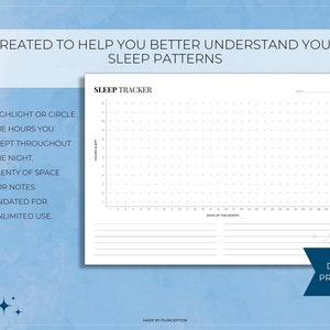 Sleep Tracker Printable Monthly Sleep Log Sleep Quality Journal Sleep ...