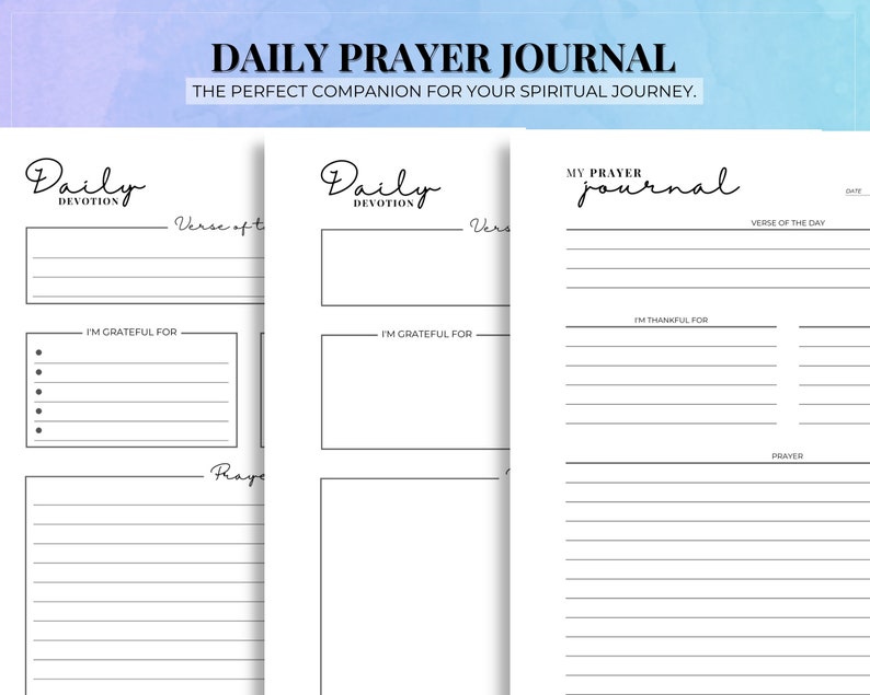 Prayer Journal Bundle Printable Devotional Journal Faith - Etsy