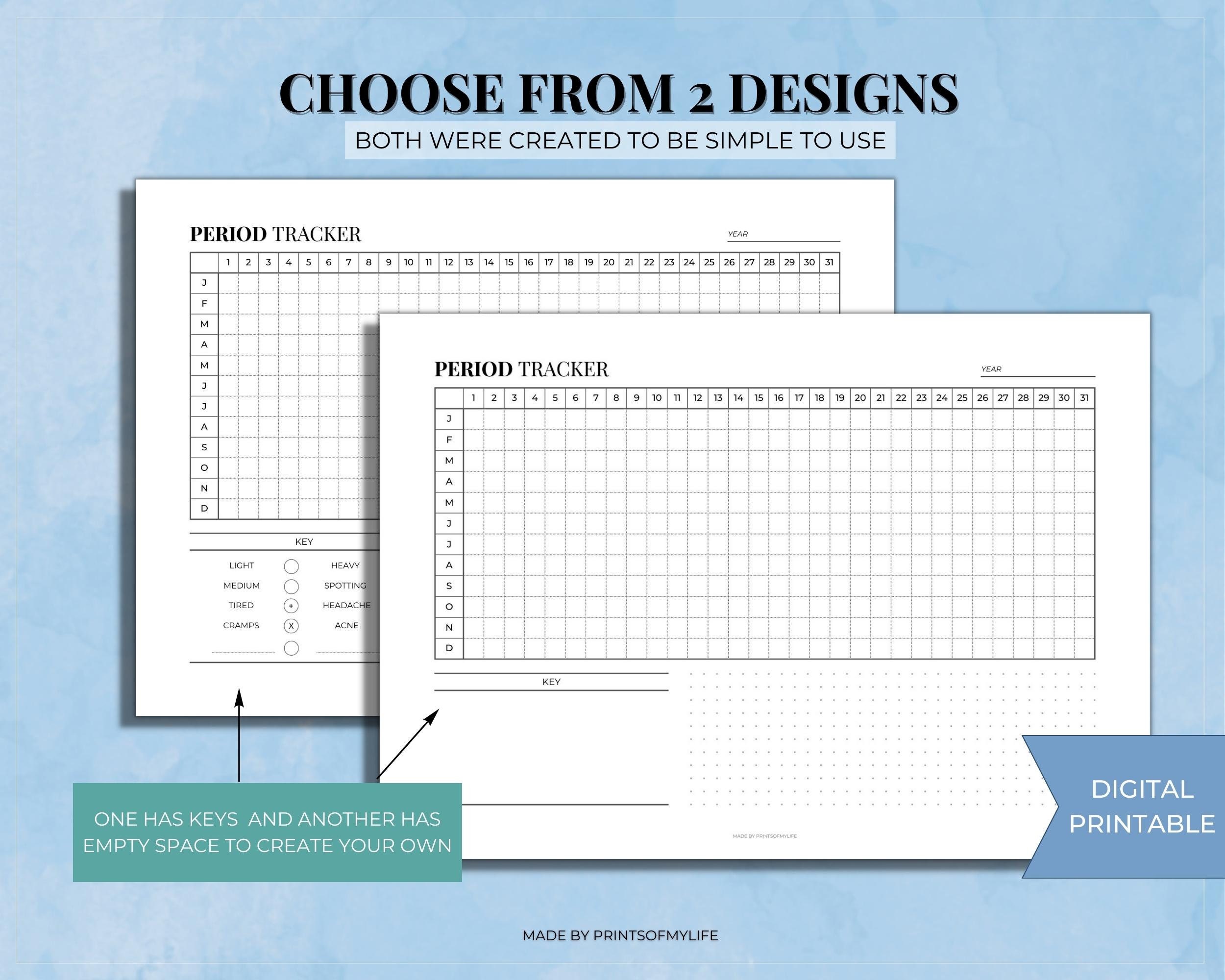 Period Tracker Printable Menstrual Cycle Length Journal Fertility ...