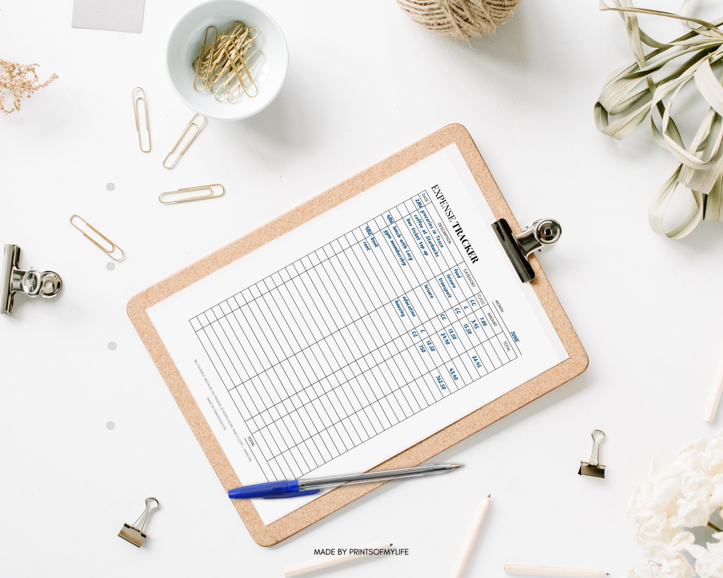 Expense Tracker Template Spending Tracker Journal Financial Budget ...