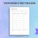Diet Tracker Printable Food Diary Printable Food Journal Daily Calorie ...