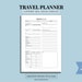Travel Planner Printable for Holiday Organizer Template Family Vacation ...