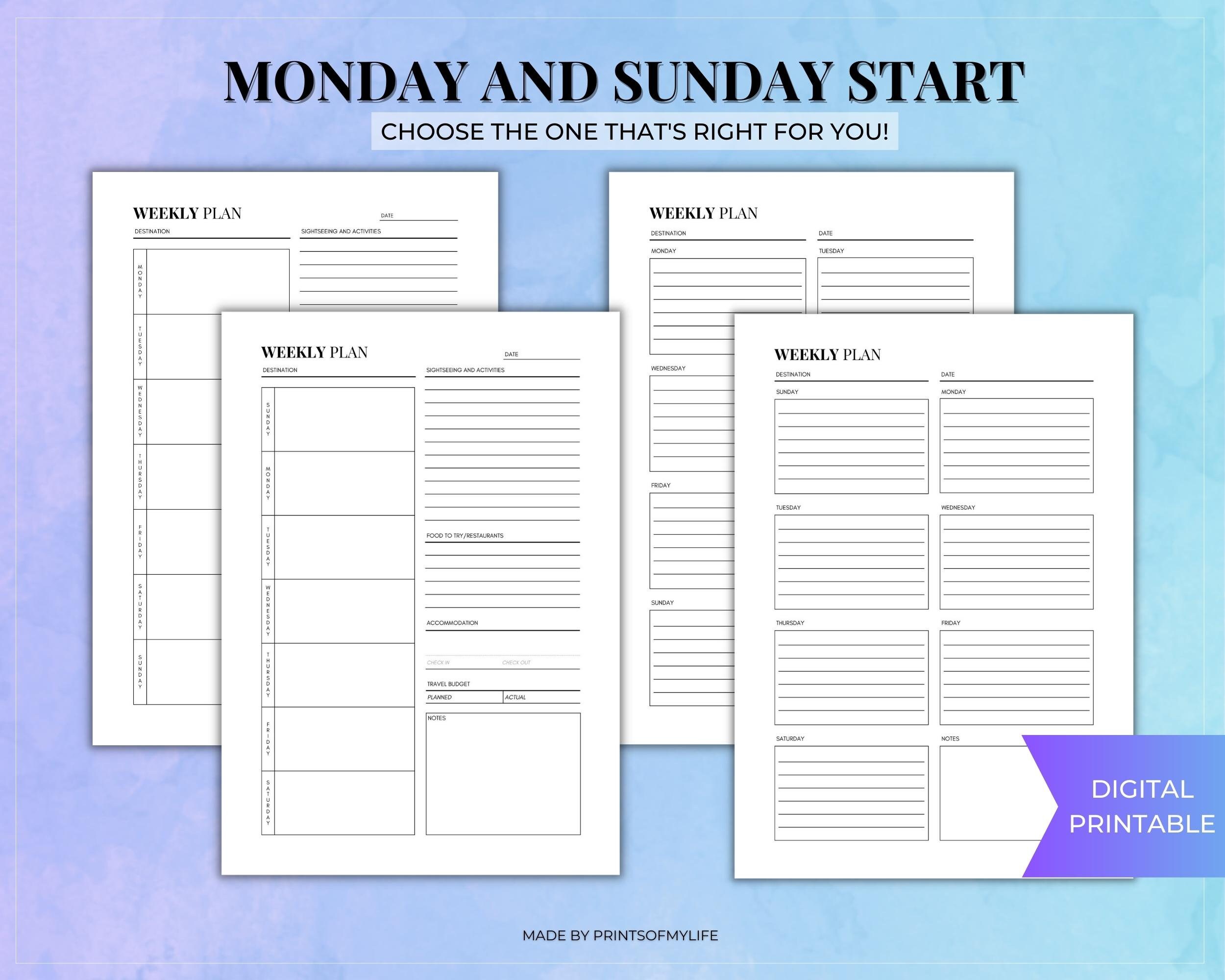 Summer Holiday Planner Travel Itinerary Journal Printable Travel ...
