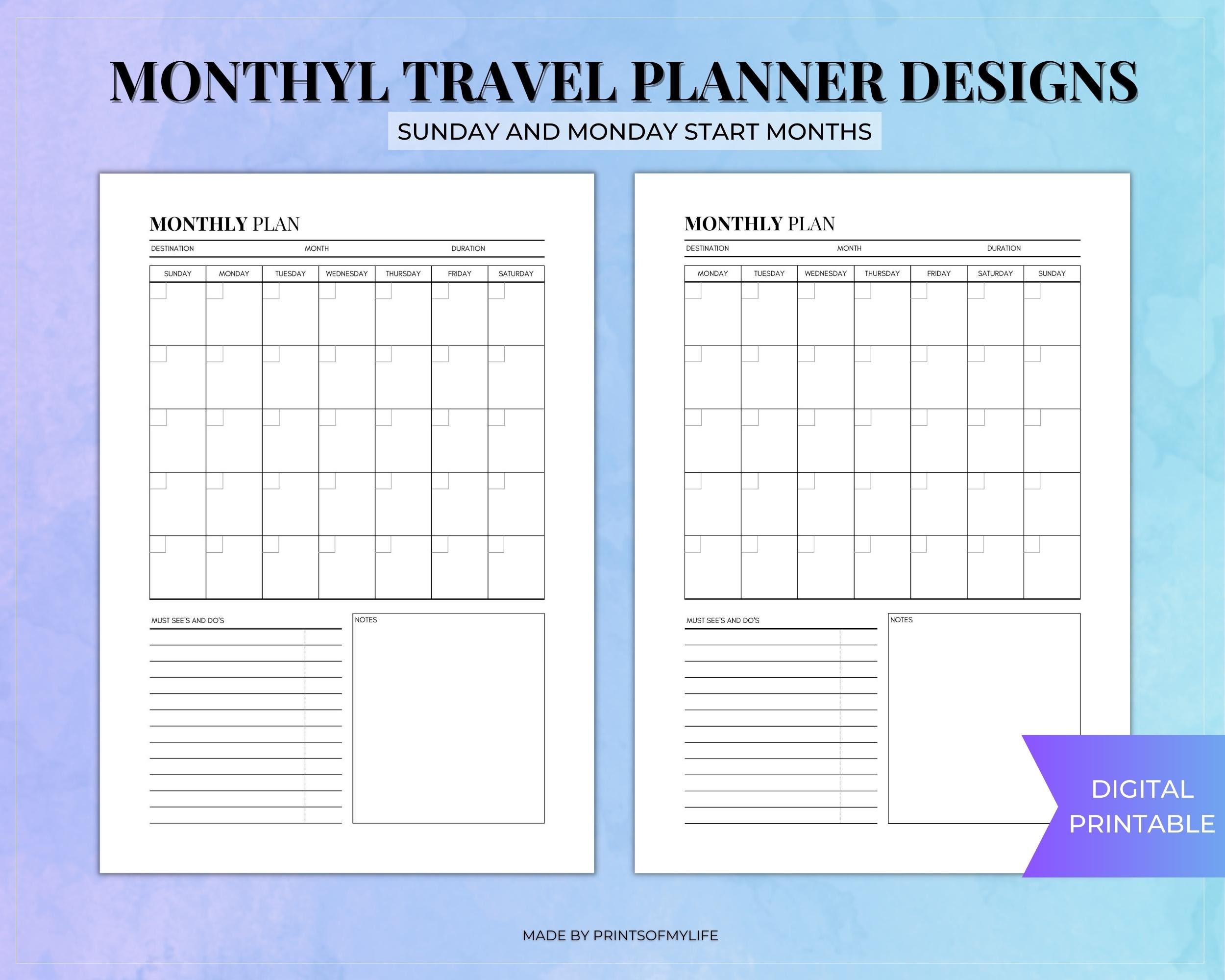 Summer Holiday Planner Travel Itinerary Journal Printable Travel ...