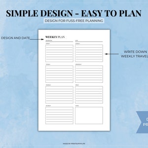 Travel Itinerary Planner Daily and Weekly Trip Schedule Summer Holiday ...