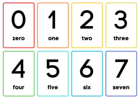 Numbers 1-20 Printable Flashcards Instant Download Numbers - Etsy Norway