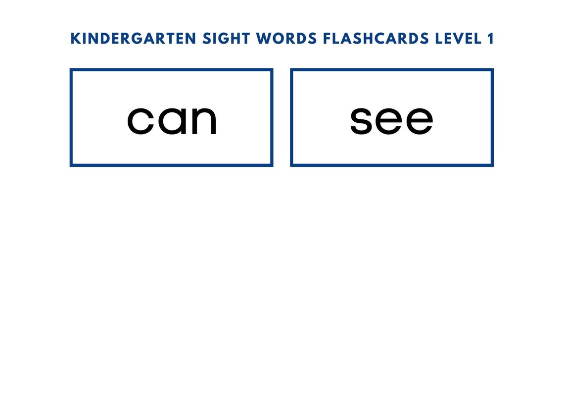 Kindergarten Sight Words| Printable Flashcards| Instant Download |high ...